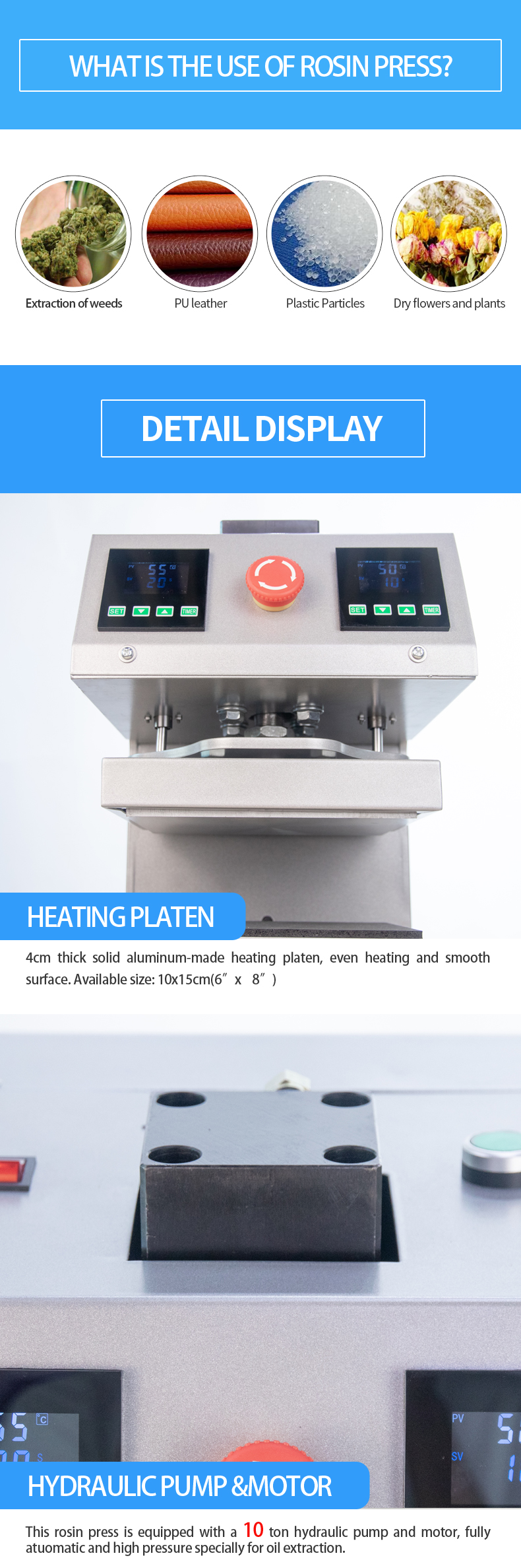 AIDARY Electric Fully Auto Rosin Press 10 Ton Pressure Rosin Press ...