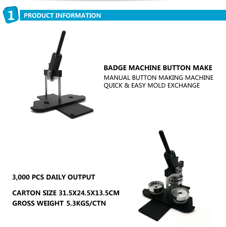 Smaller Size Lighter Weight Turn Around Badge Making Machine - Buy ...