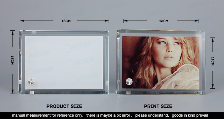 Sublimation Glass Photo Frame 6"Bevel Crystal Frame - Buy Sublimation ...