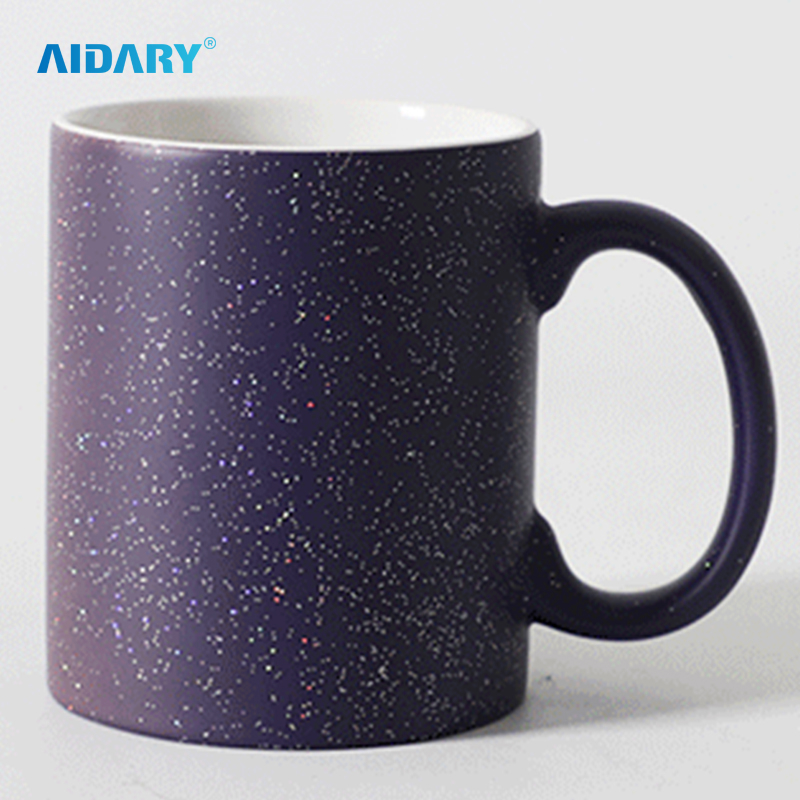 AIDARY Glitter Round Handle Whole Colour Changed Ceramic Mug - Buy ...