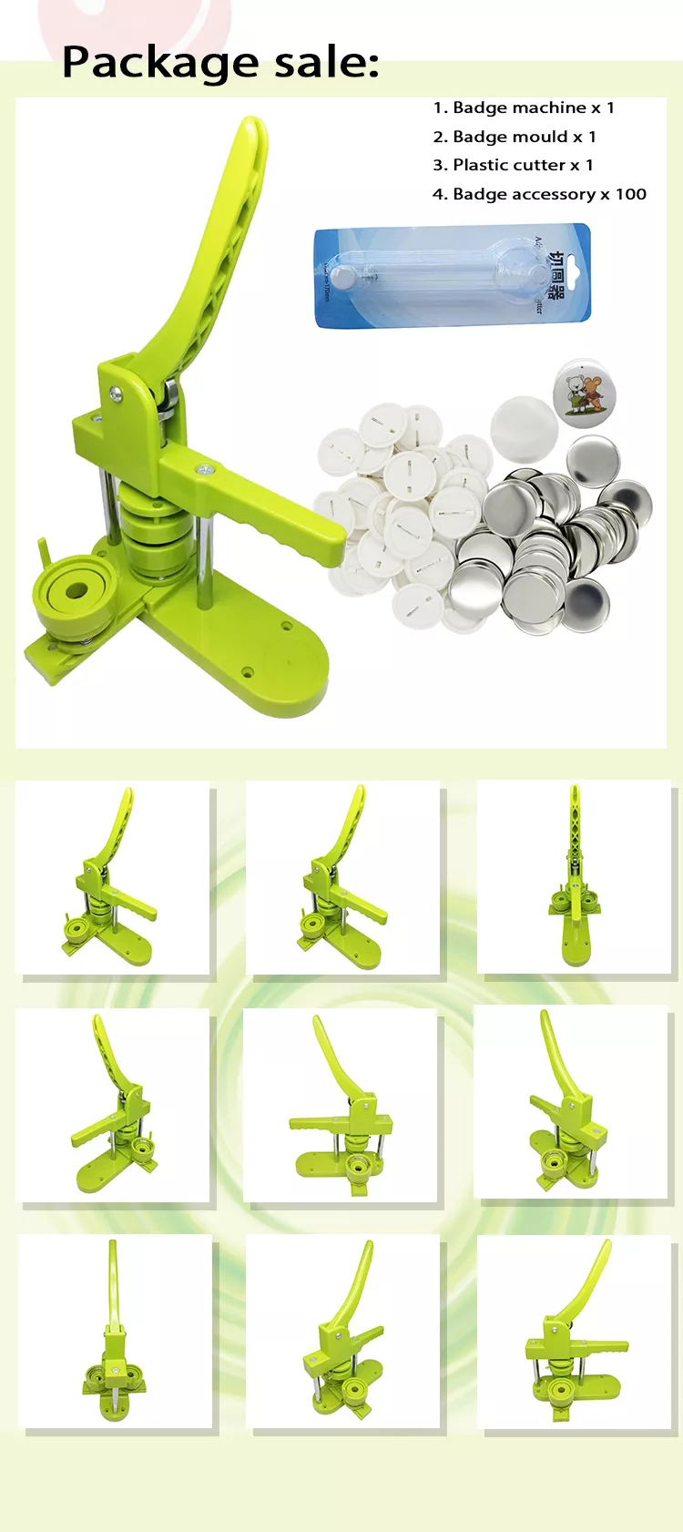 Badge Punch Press Maker Machine Pin Button DIY Making Set - Buy Badge ...